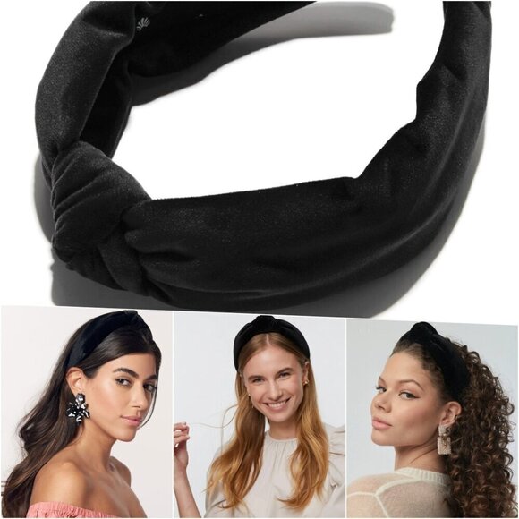 Lele Sadoughi | Accessories | Lele Sadoughi Black Velvet Knotted ...